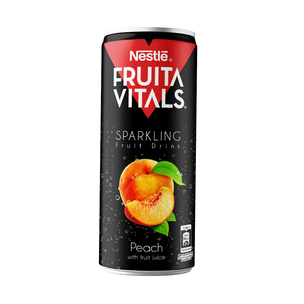 Nestle Fruita Vitals Sparkling Fruit Drink Peach Can 250ml – SehatMund ...