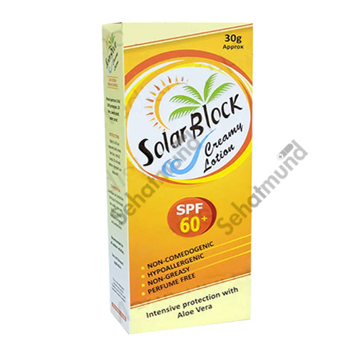 Solar Block Creamy Lotion SPF60+ 30g – SehatMund Online Medicine