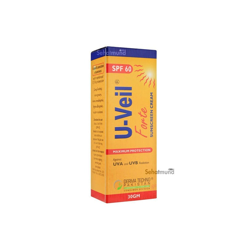 U-Veil Forte Sunscreen Cream SPF60 30g – SehatMund Online Medicine