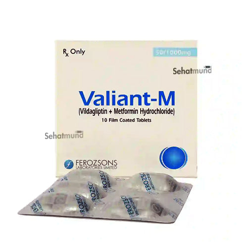 Valiant-M Tablets 50mg/1000mg – SehatMund Online Medicine